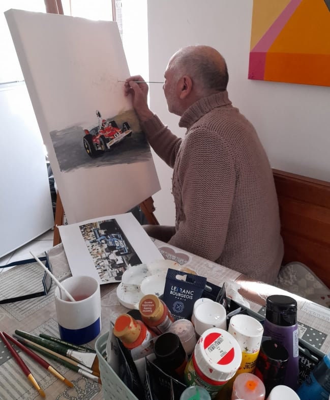 QUADRO FERRARI F1 2021 autographed by Charles Leclerc Painted on Canvas ...