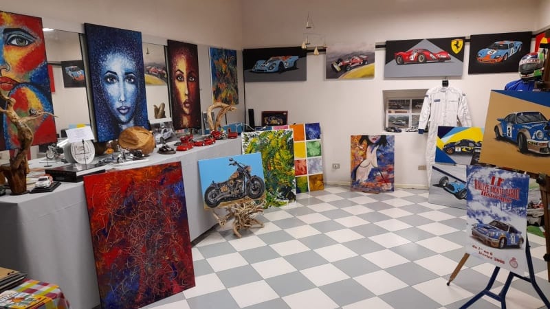 QUADRO FERRARI F1 2021 autographed by Charles Leclerc Painted on Canvas ...