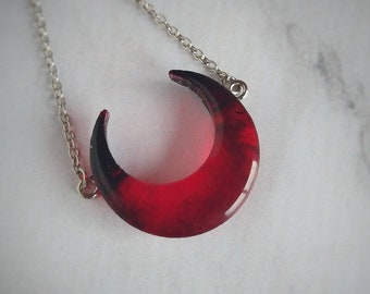Red Moon Necklace | Etsy