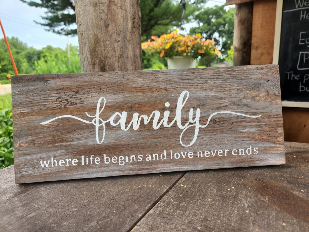 Family Wood Sign, Rustic Farmhouse Decor for Country Living Handmade ...