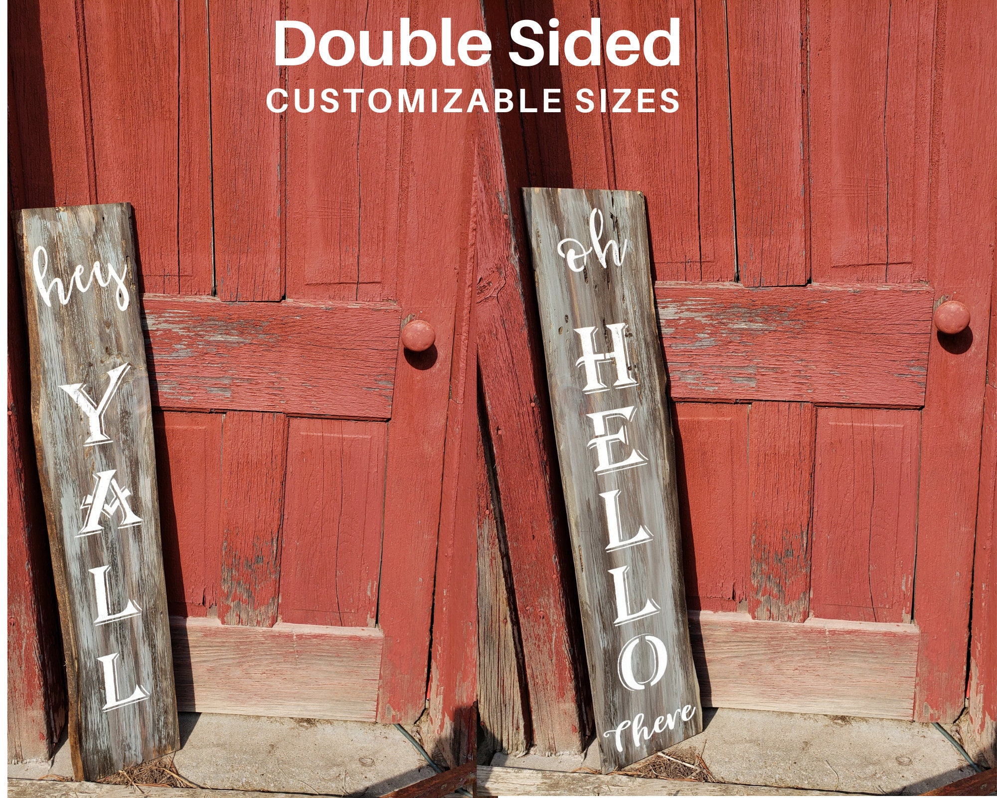 Farmhouse Hey Y'all Welcome Sign, Double Sided Sign, Reversible Sign ...