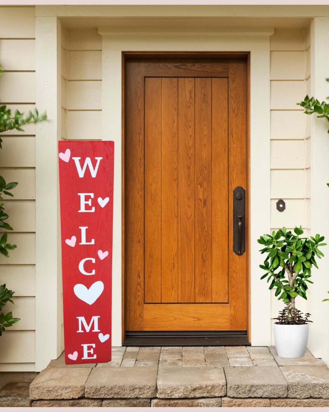 Welcome Valentines Handmade Painted Sign, Valentines Decor, Valentine's ...