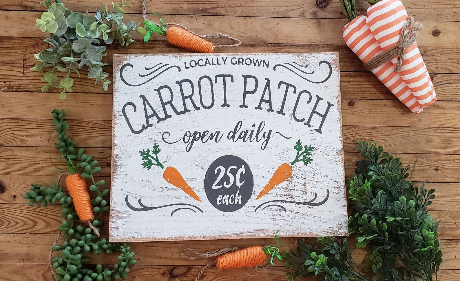 Carrot Patch Easter Wood Hand Painted Sign, Easter Kitchen Decor ...