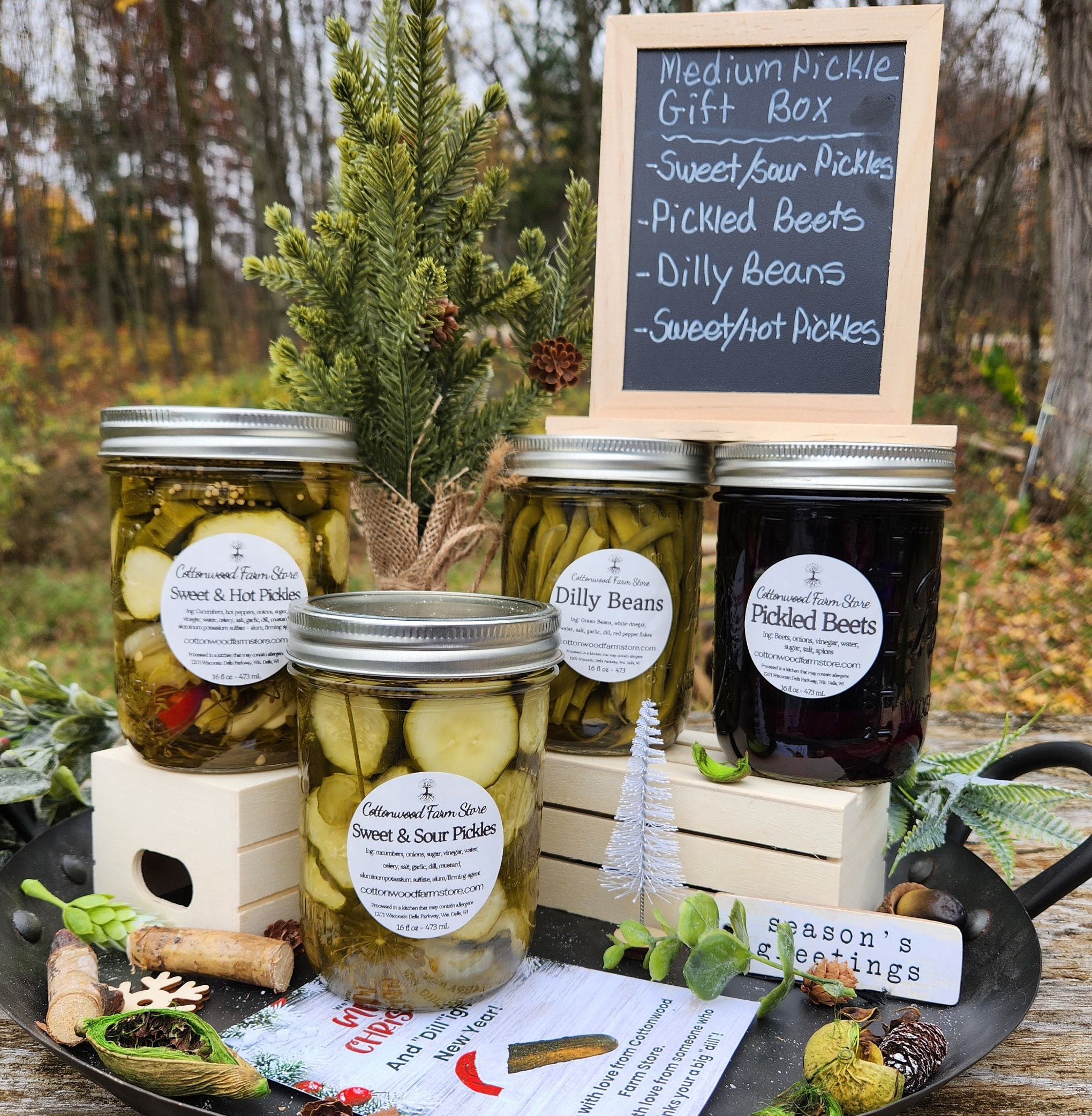 Large Gourmet Pickle Gift Box, Garden Sampler Gift Basket, Pickle Lover ...
