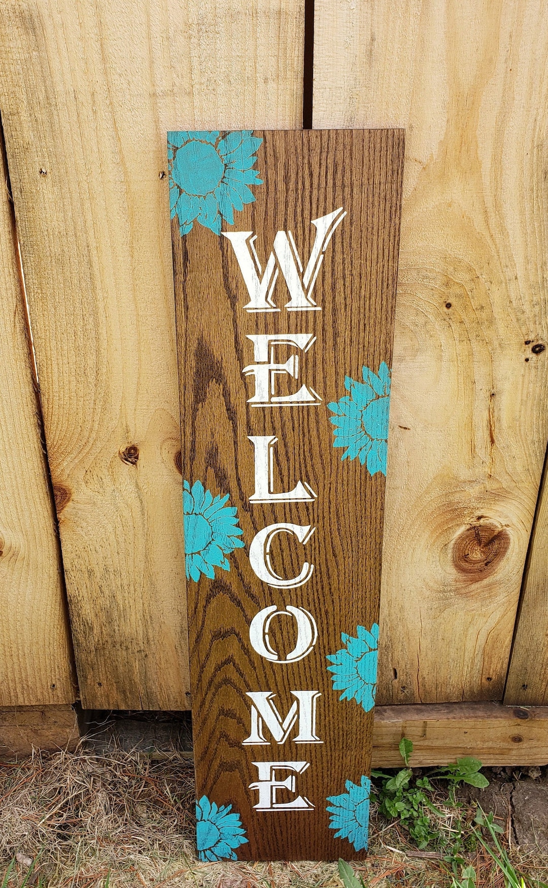 Welcome Sign Welcome Sunflower Sign Welcome Rustic Sign for - Etsy
