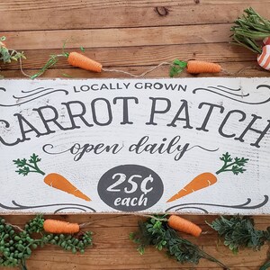 Carrot Patch Easter Wood Hand Painted Sign, Easter Kitchen Decor ...