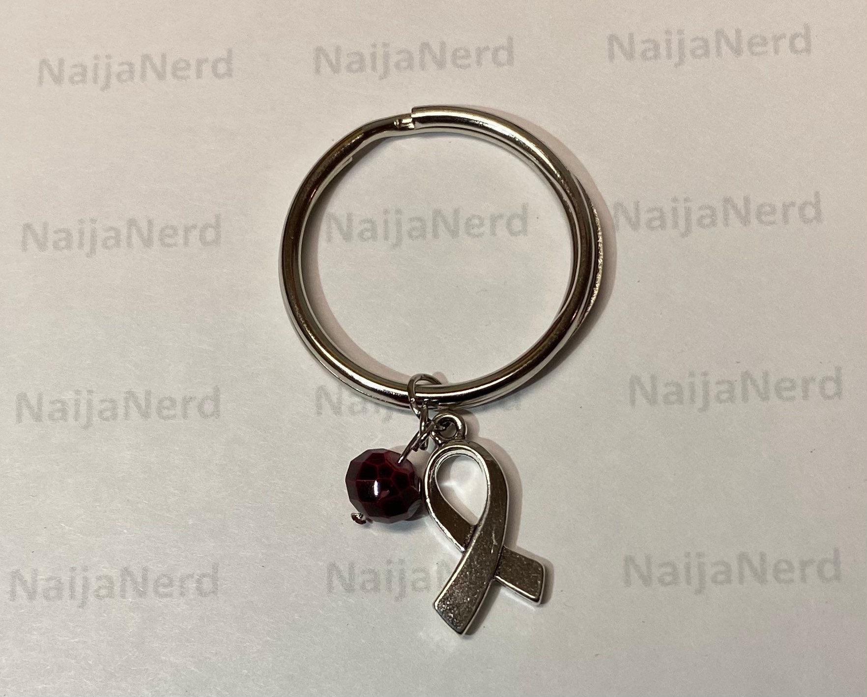 Sickle Cell Awareness Ribbon Warrior Heart Key Chaim Charm With Red ...