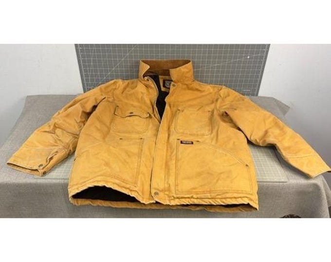 Big Smith Men's L/XL Insulated Chore/work Coat Brass Zipper Tan Canvas ...