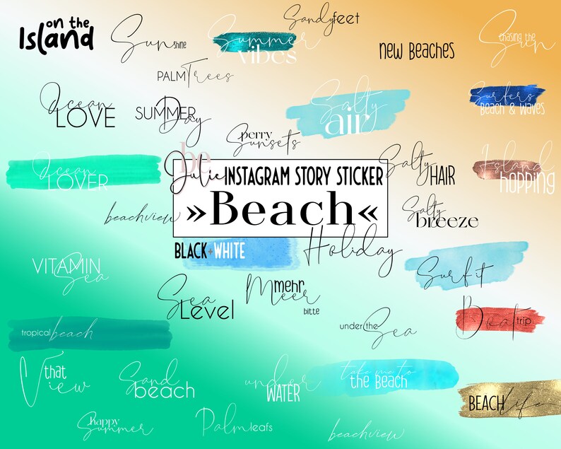 75 BACH HOIDAY Pngs Strand Beach Instagram Story Stickers - Etsy