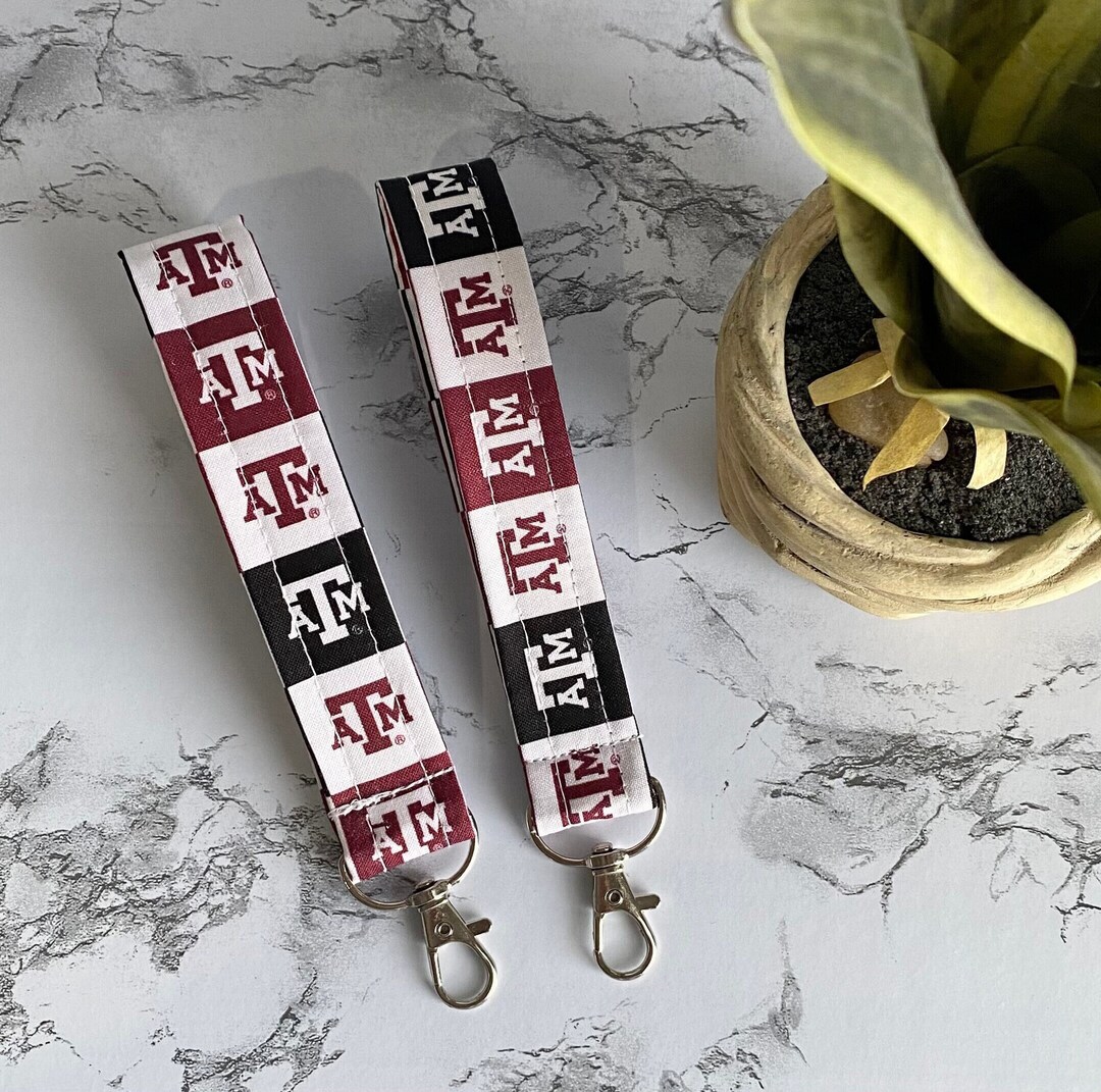 Texas A&M Keychain Wristlet Aggie Keychain Gig Em Wristlet Maroon and ...