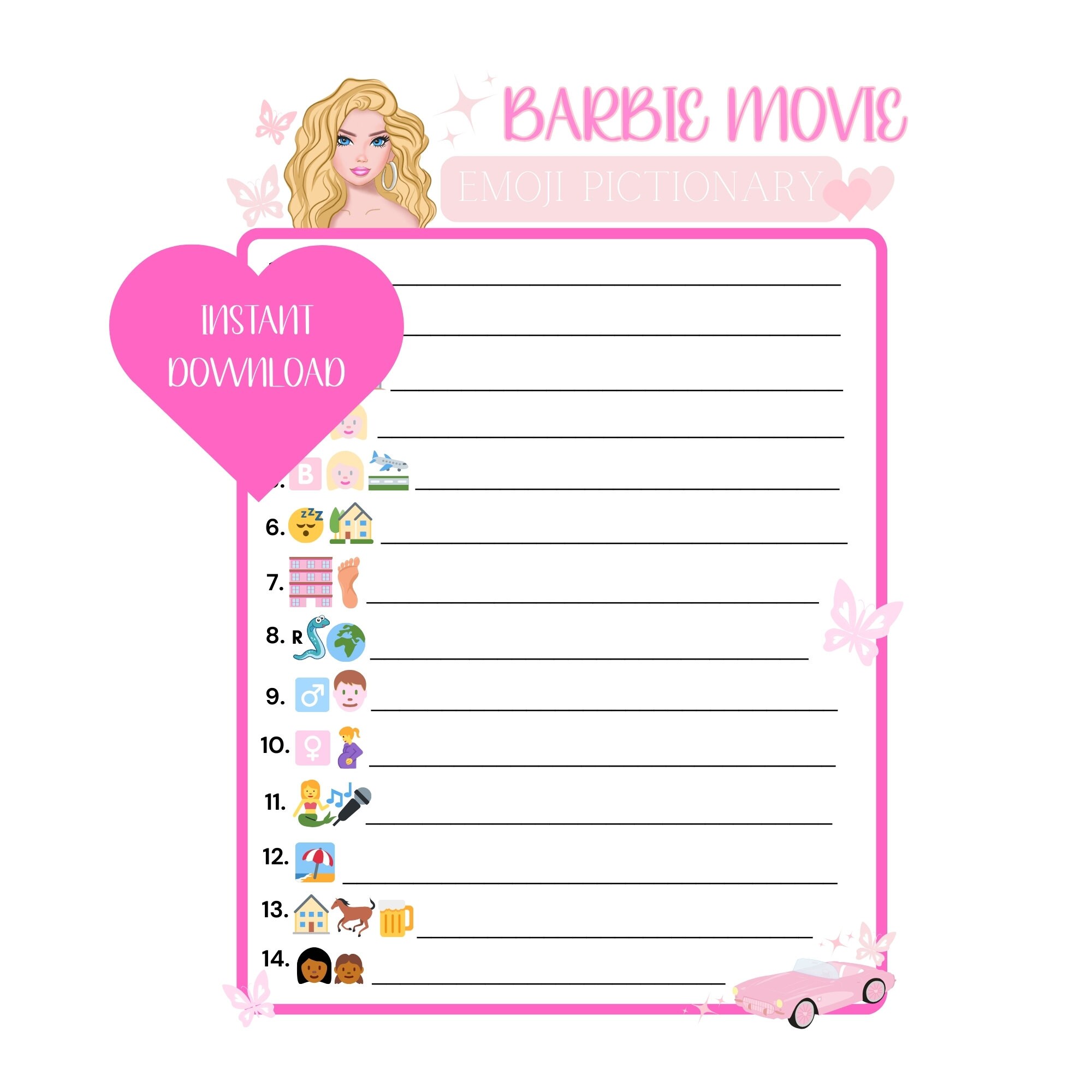 Barbie Inspired Design Word Search, Crossword, Emoji Pictionary, I Spy ...