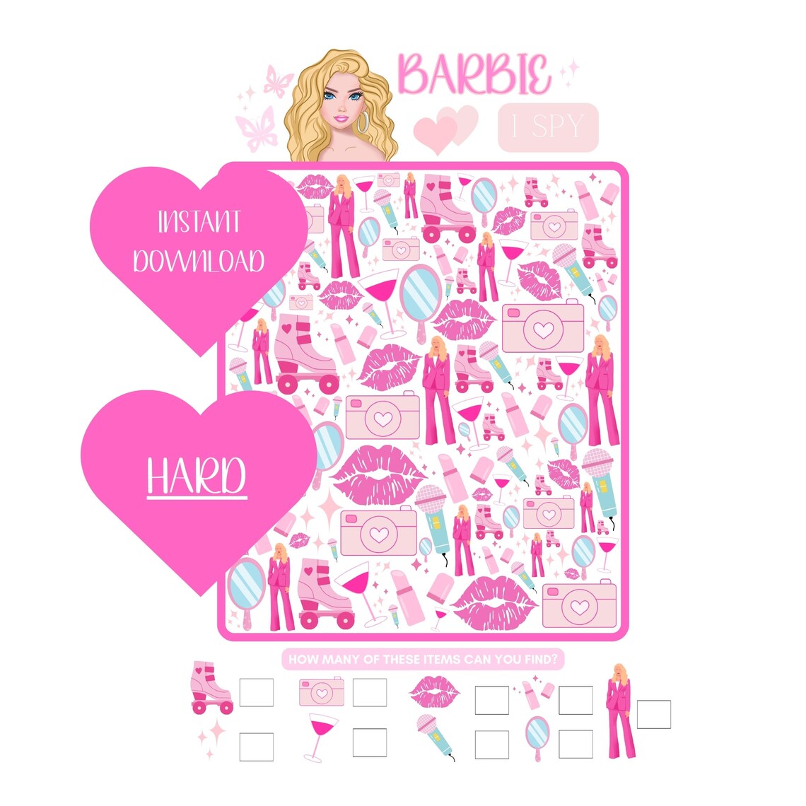 Barbie Inspired Design Word Search, Crossword, Emoji Pictionary, I Spy ...