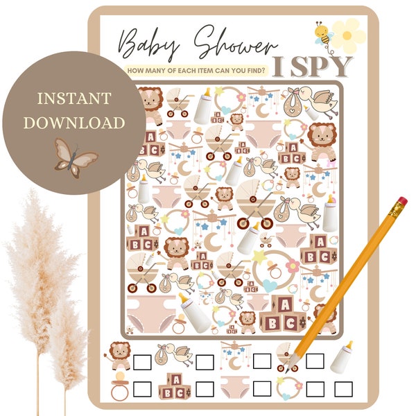 I Spy Baby Shower Game - Etsy