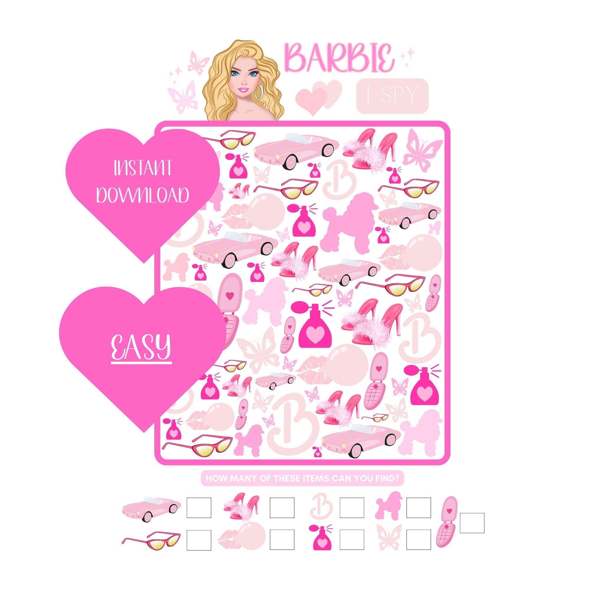 Barbie Inspired Design Word Search, Crossword, Emoji Pictionary, I Spy ...