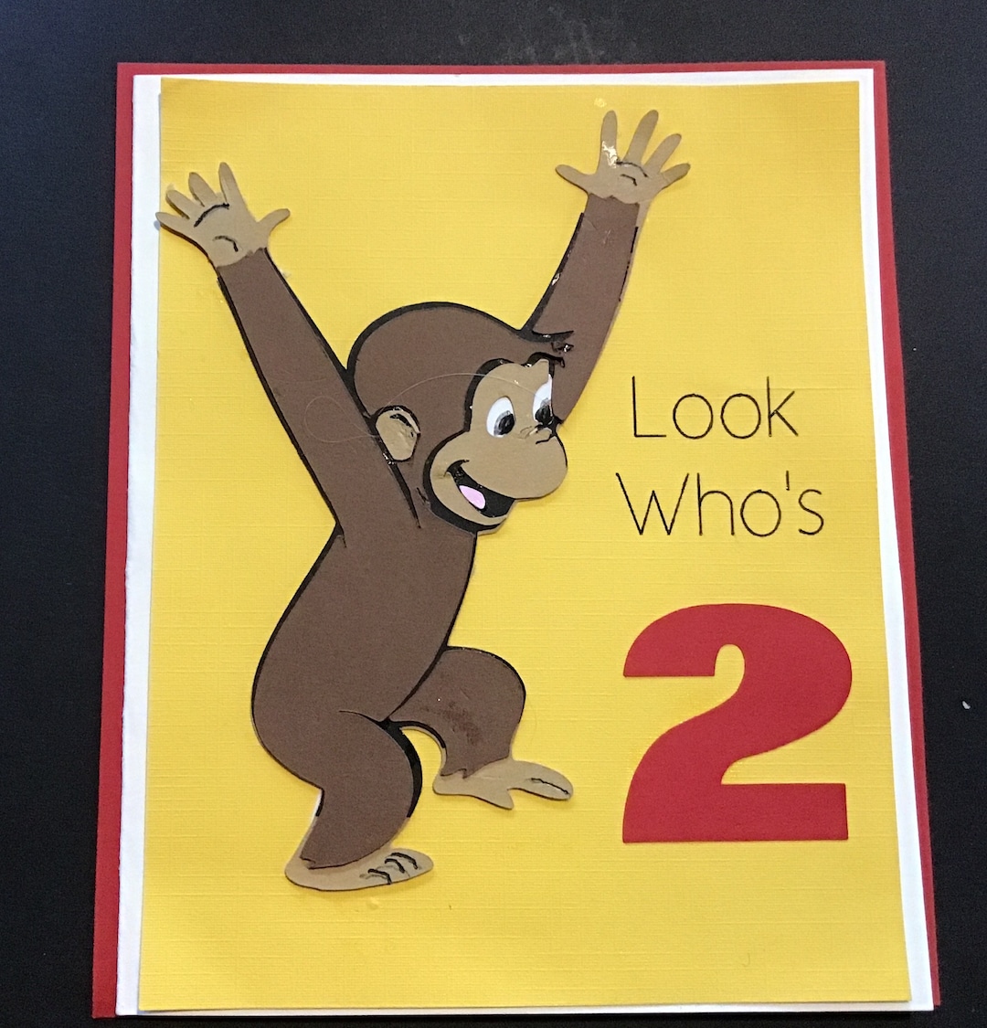 Curious George Birthday Card - Etsy