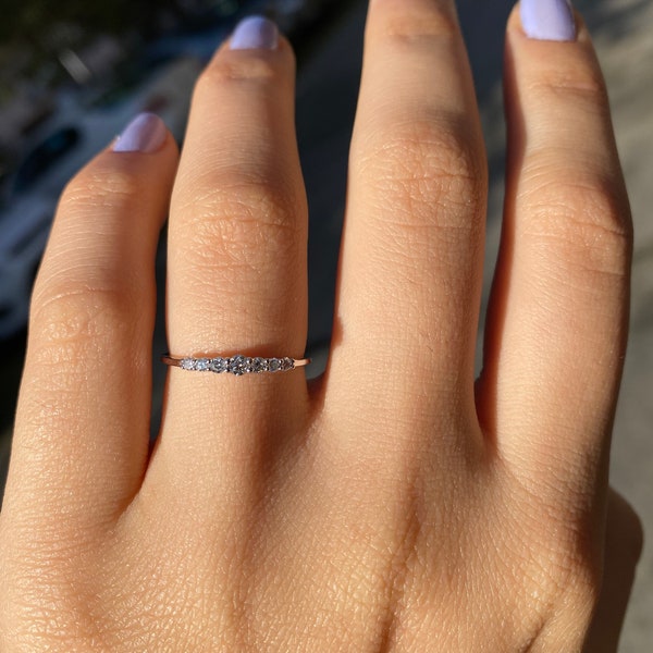 Thin Diamond Band - Etsy