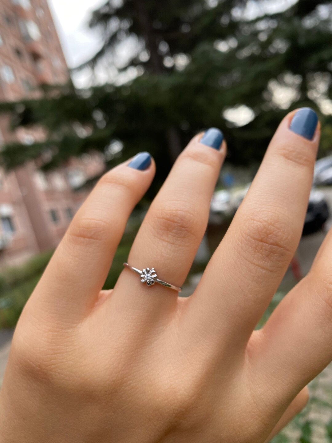 Petite Solitaire Ring / Dainty Diamond Ring / Tiny Solitaire Ring ...