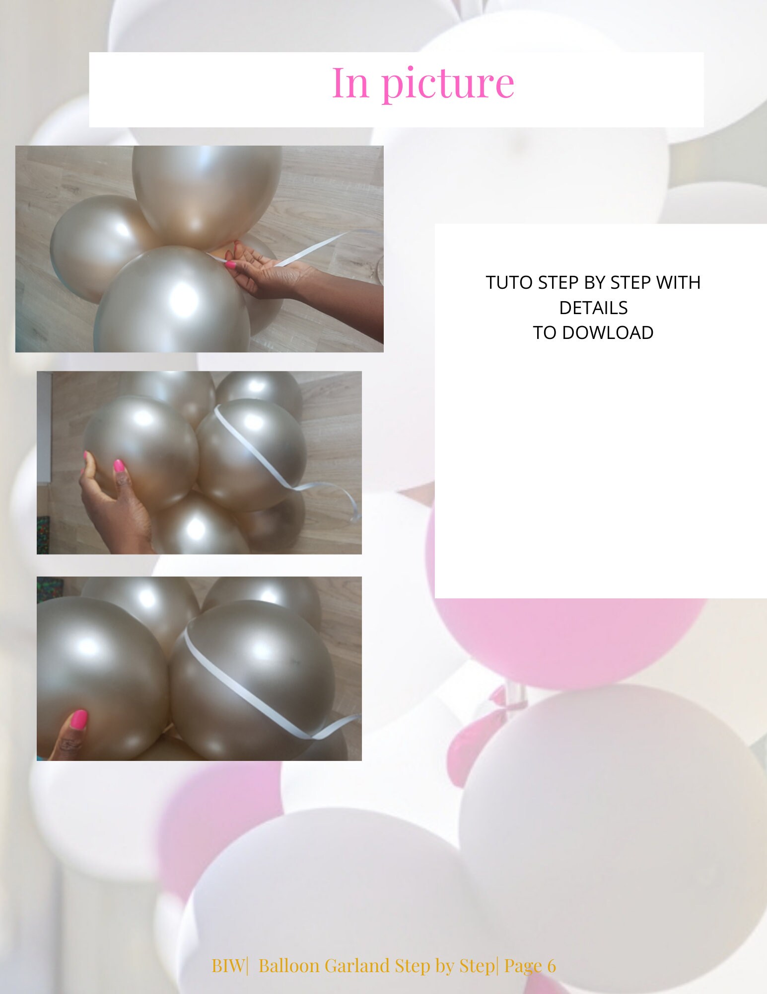 Balloon Garland Tutorial and Plans Digital Balloon Garland Step by Step ...