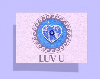 PDF Printable Evil Eye Party Flat Card | Etsy