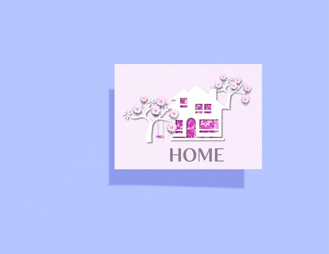 PDF Printable "home" Flat Card - Etsy