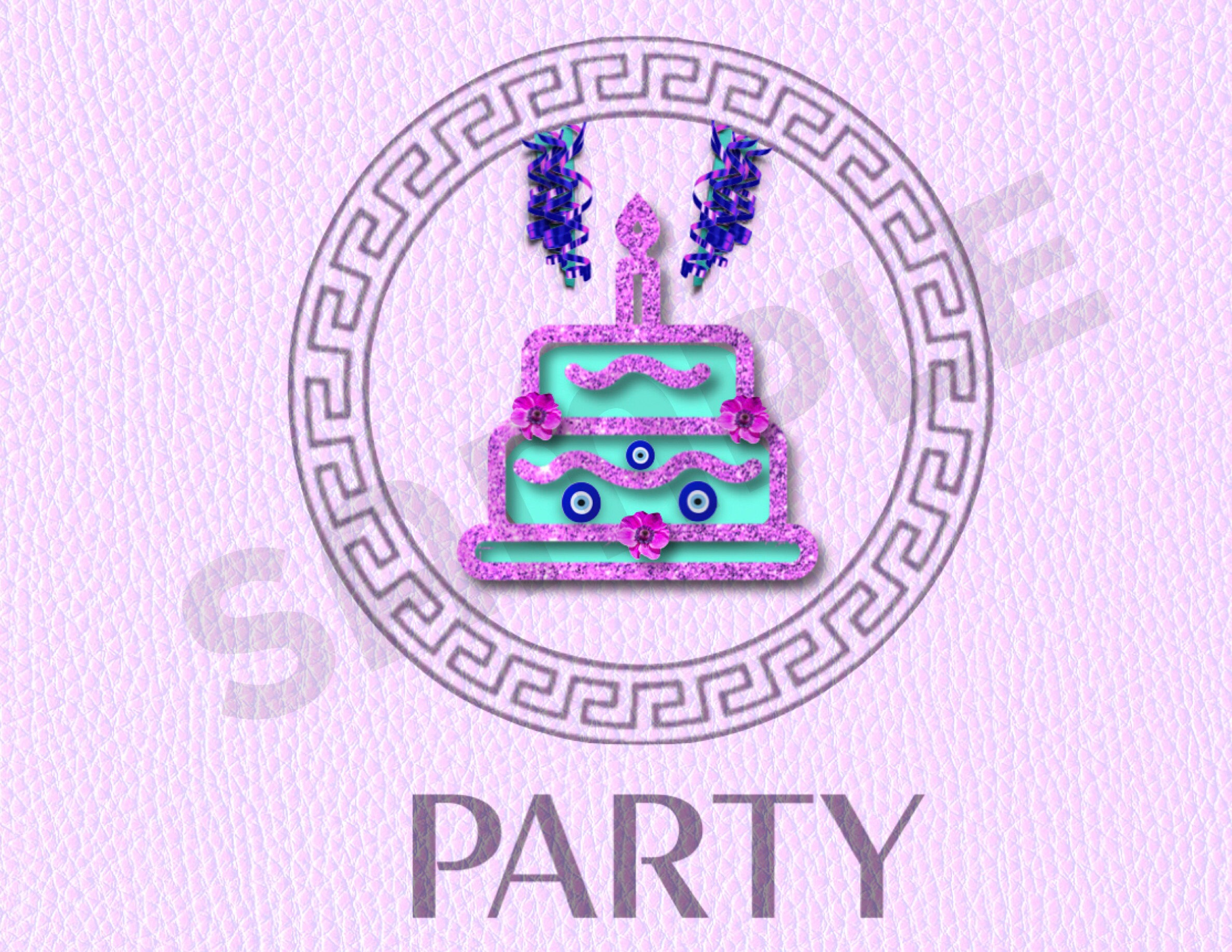 PDF Printable Evil Eye Party Flat Card - Etsy