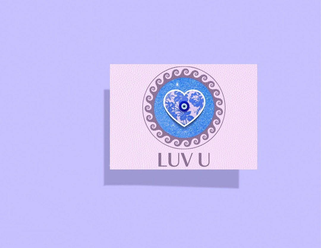 PDF Printable Luv U Flat Card With Evil Eye Detail - Etsy