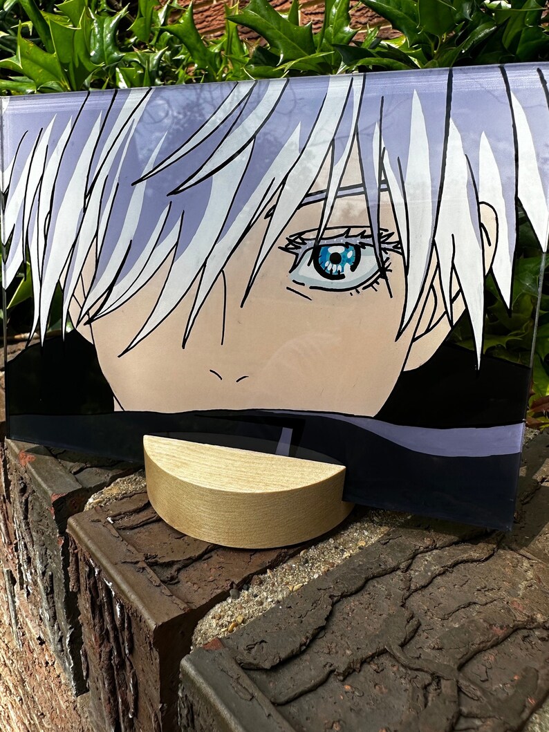 Satoru Gojo Inspired Glasspainting // Jujutsu Kaisen JJK Anime - Etsy