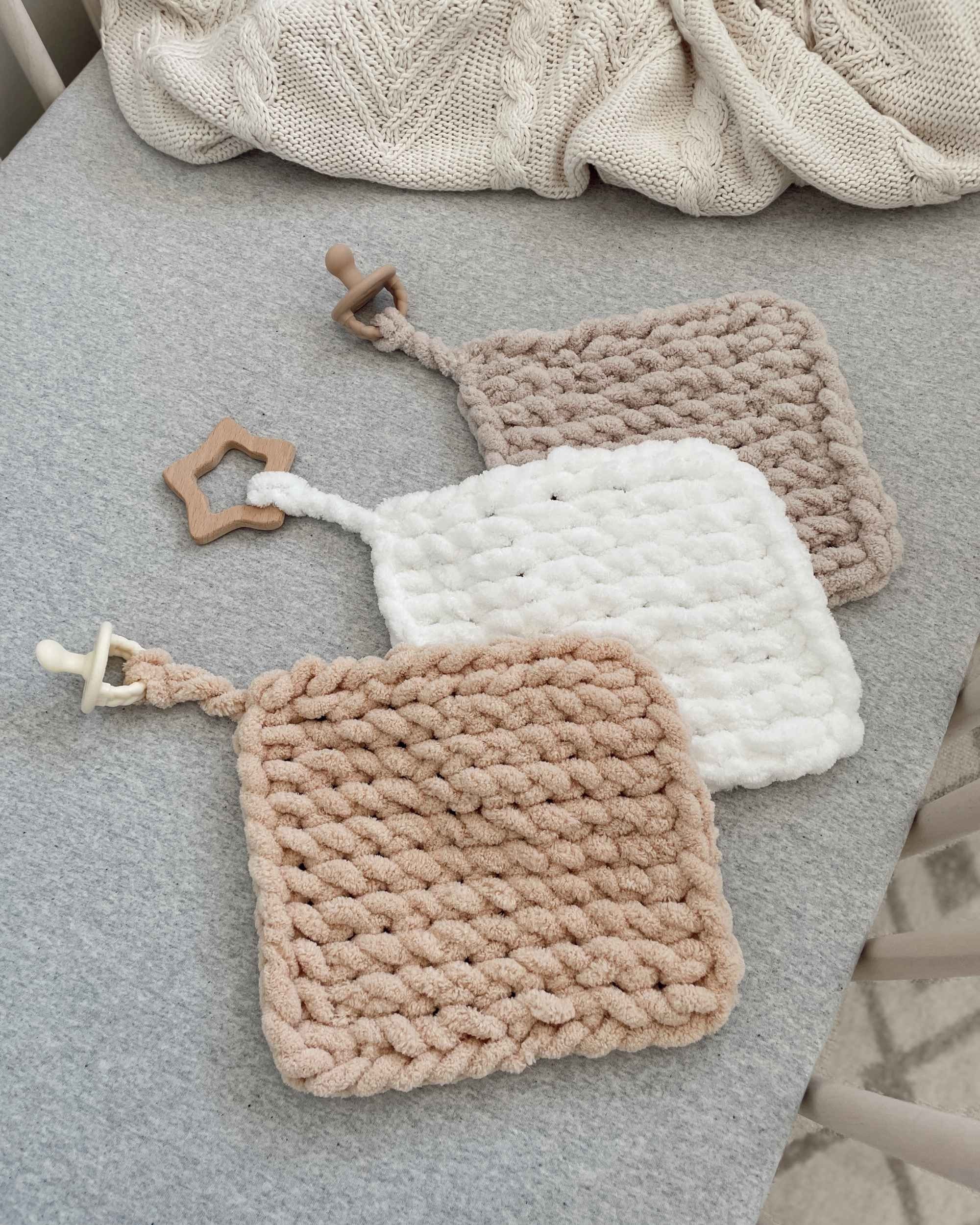 Knitted Baby Soother Loveypacifier Security Blanketbabyshower Newborn ...