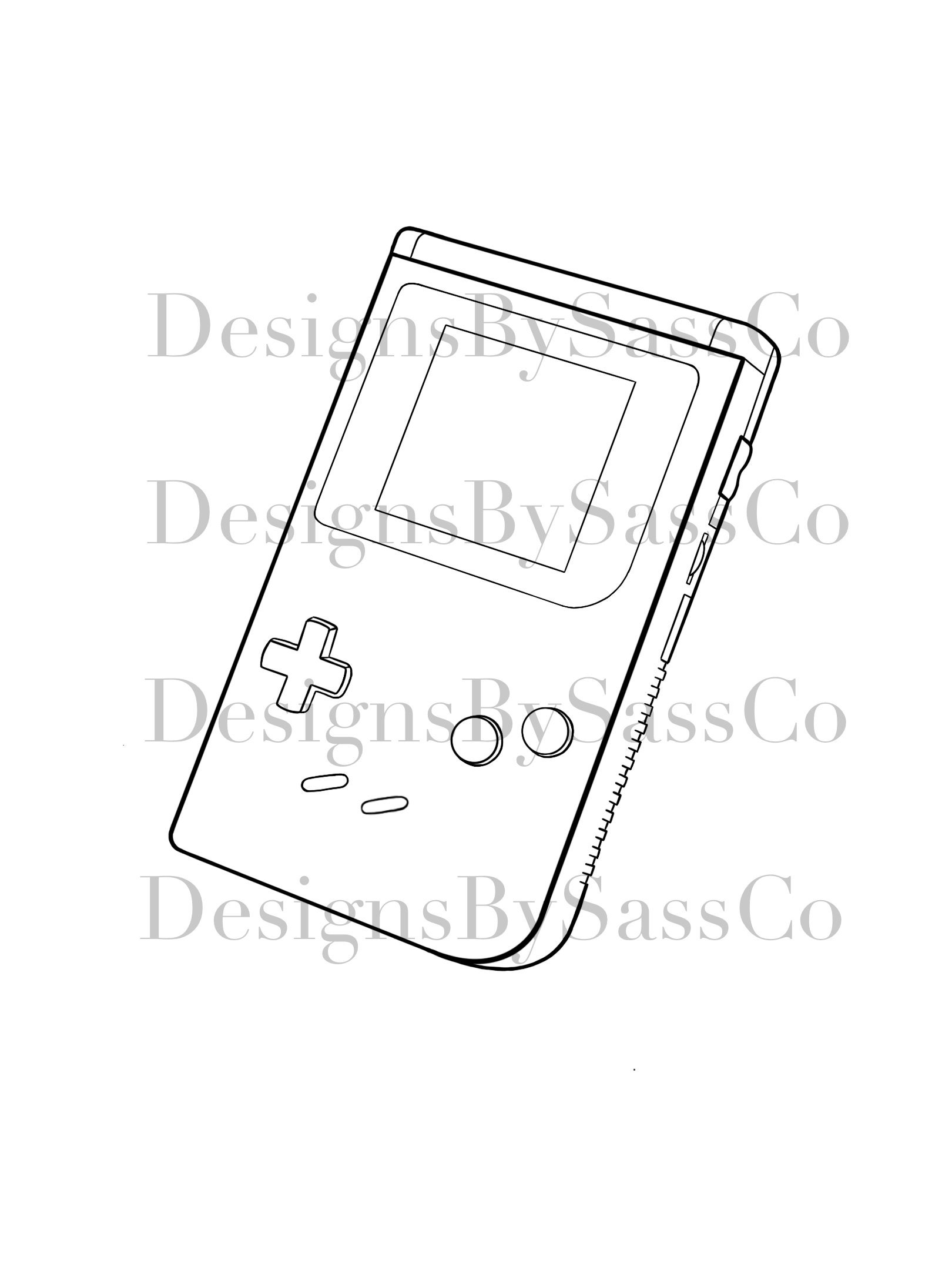 Game Boy Printable Illustration Colouring Page Instant | Etsy