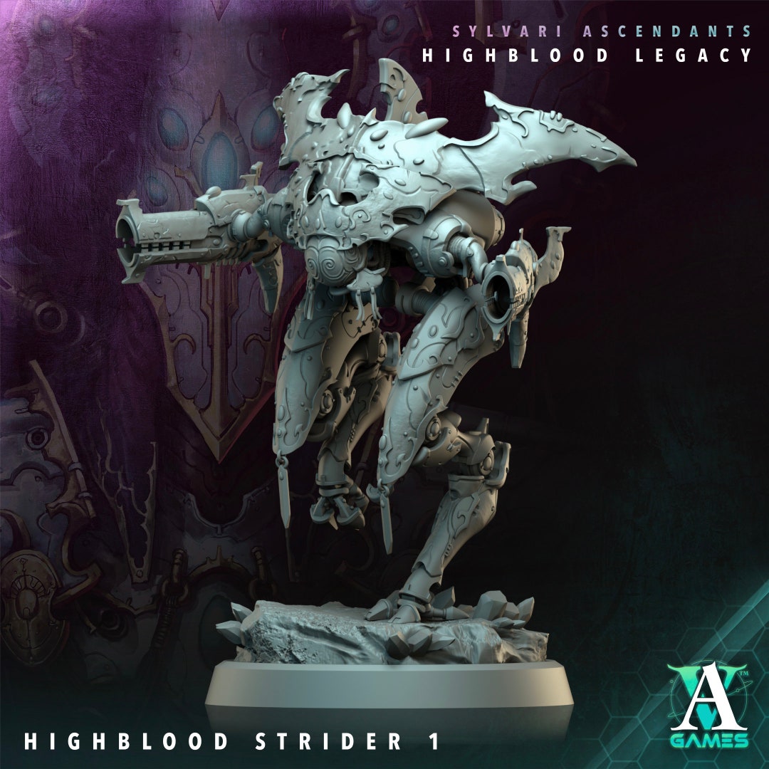 Highblood Strider - Space Elf Walker - Miniature - D&D - Sci-fi - Wargame - DOOM - Etsy