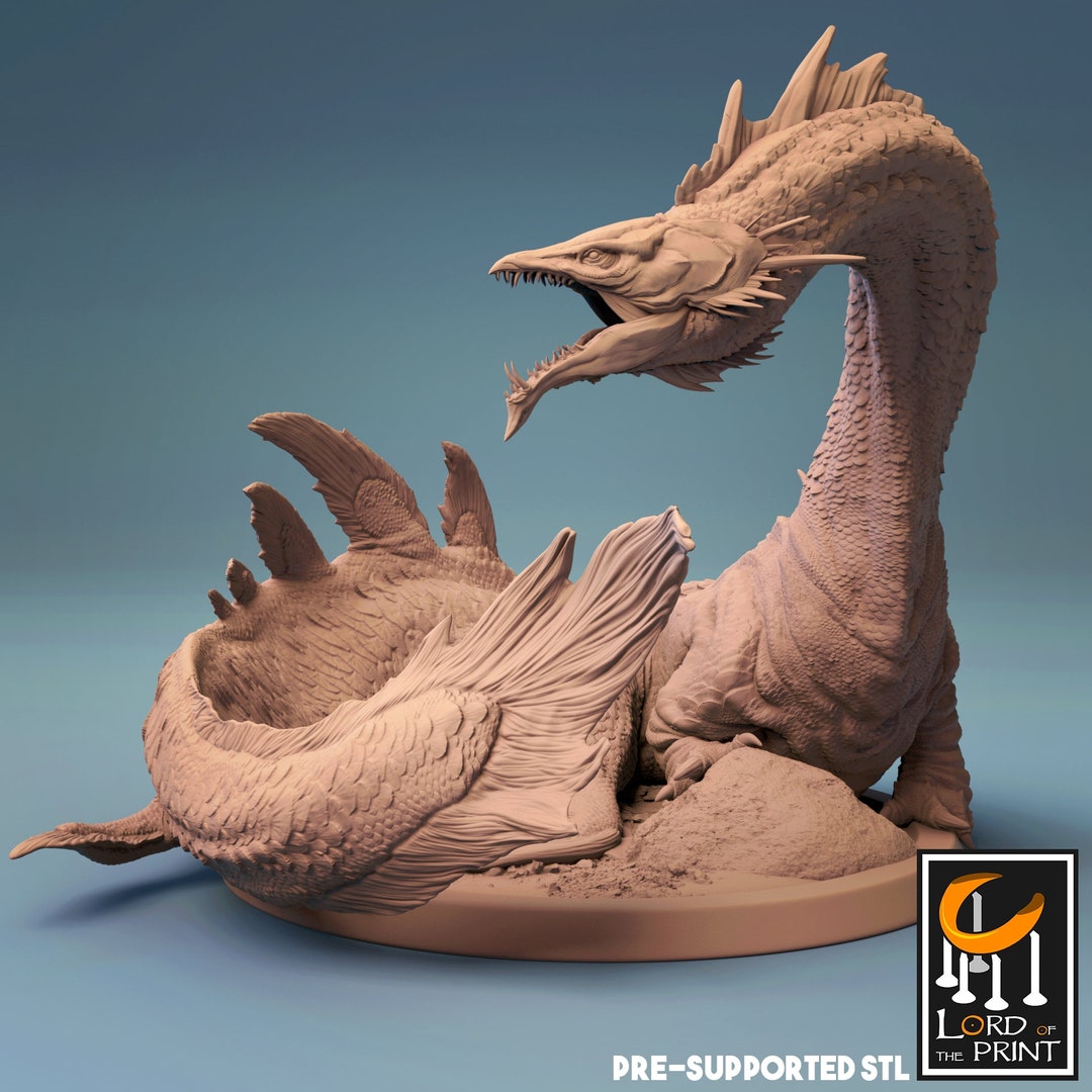 Eel Drakes - Water Dragons - Miniature - Fantasy - D&D - Pathfinder ...