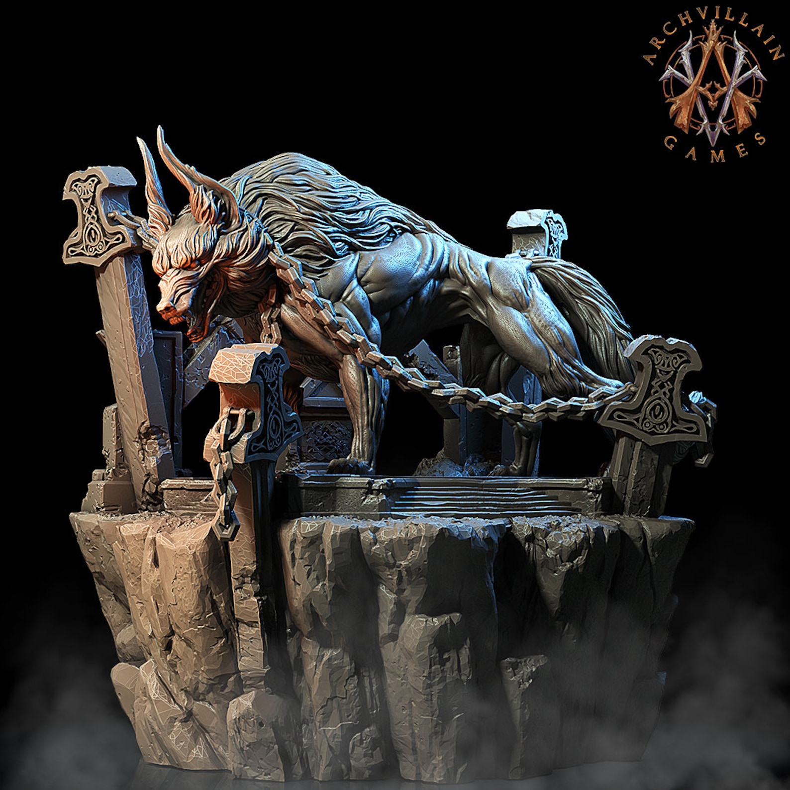 Fenris Fenrir the Lycan God Miniature D&D Fantasy - Etsy