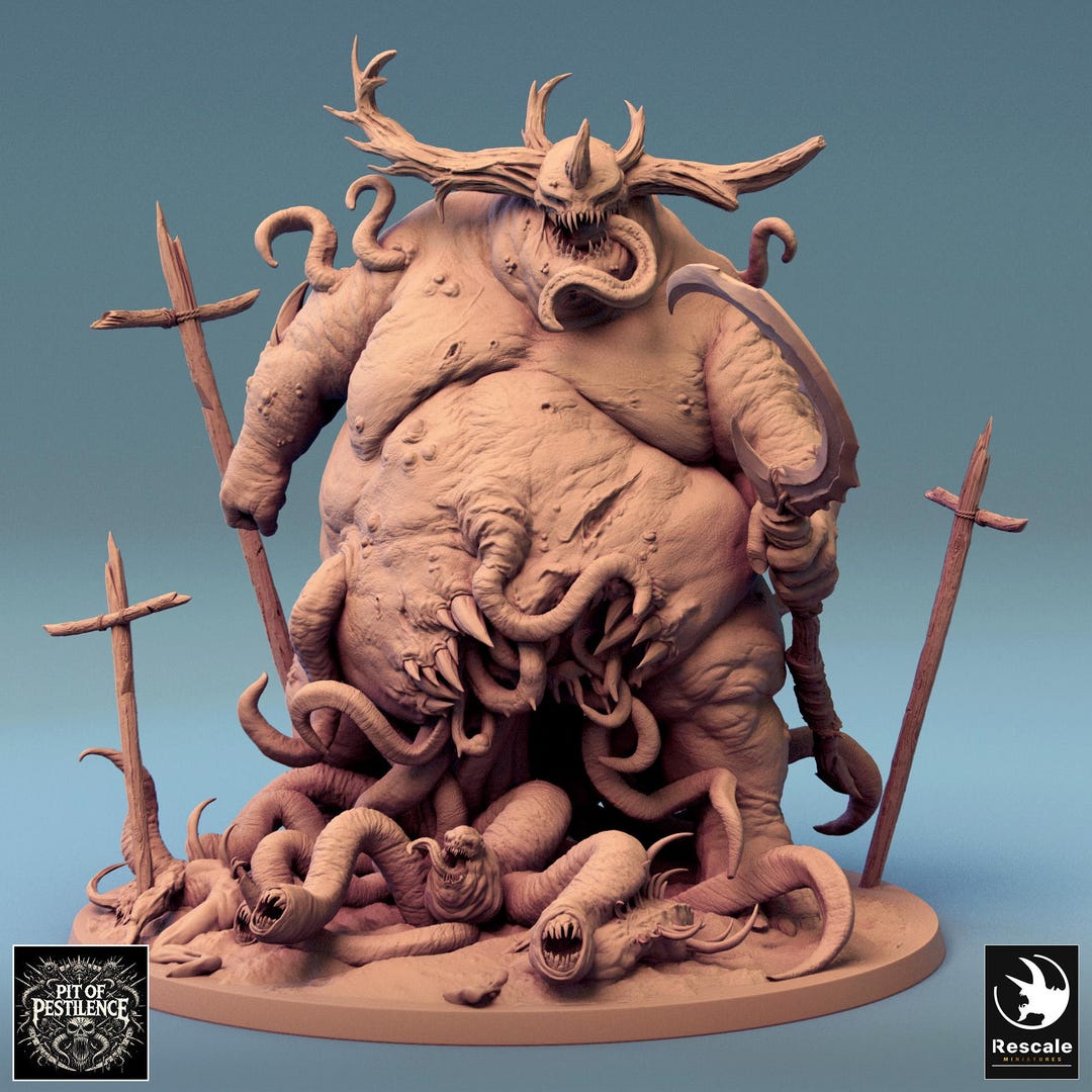 Pustulent Demon - Great Unclean One - Miniature - Fantasy - D&D ...