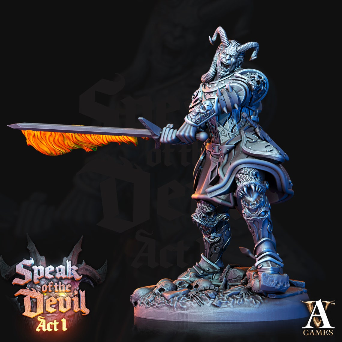 Hellfire Inquisitor Tiefling Archvillain Games Fantasía - Etsy España