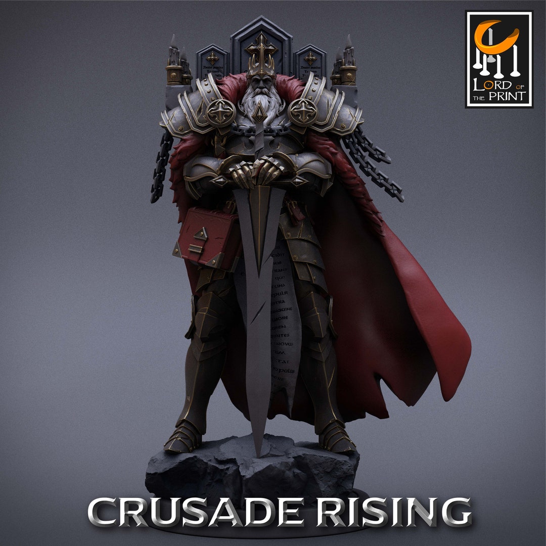 Templar King - Miniature - Fantasy - D&D - Pathfinder - Roleplaying - Etsy