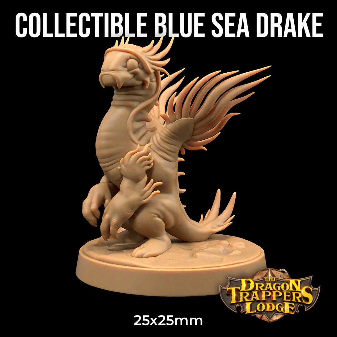 Blue Sea Drake the Dragon Trappers Lodge Fantasy D&D Pathfinder ...