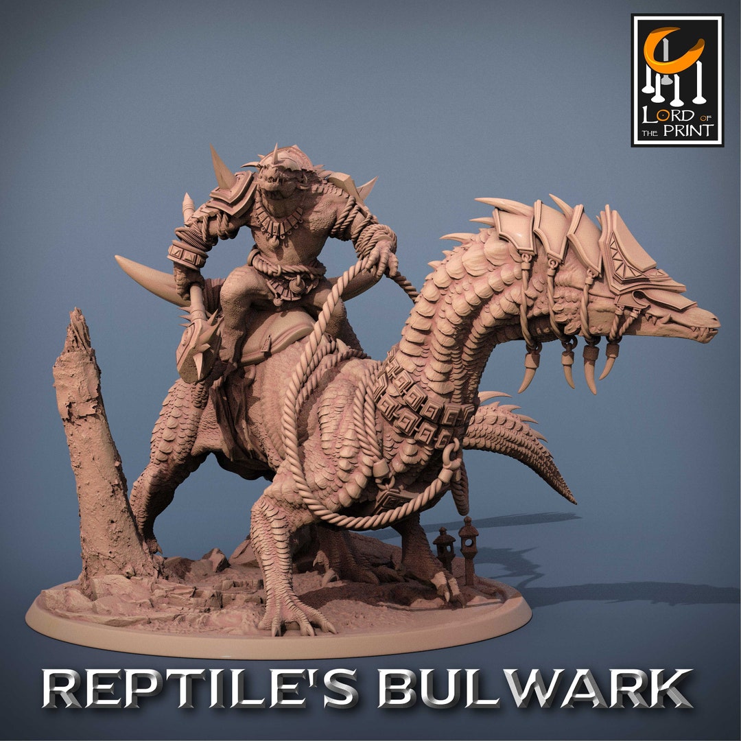 Lizardman Mounts Cavalry Miniature Lord of the Print Fantasy D&D ...