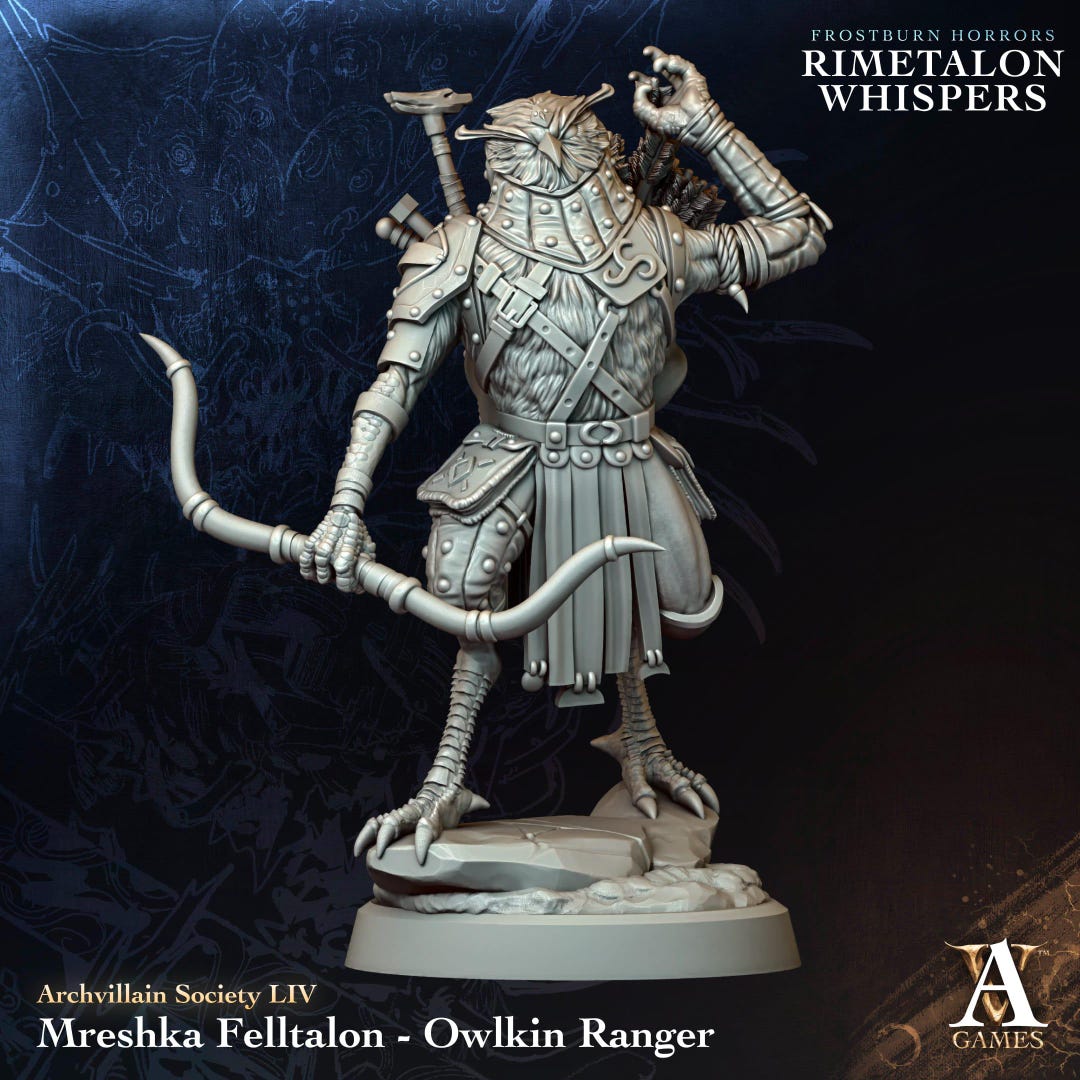 Mreshka Felltalon - Owlkin Ranger - Aarakocra - Archvillain Games ...