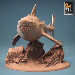 Megalodon - Dire Shark - Miniature - Fantasy - D&D - Pathfinder ...