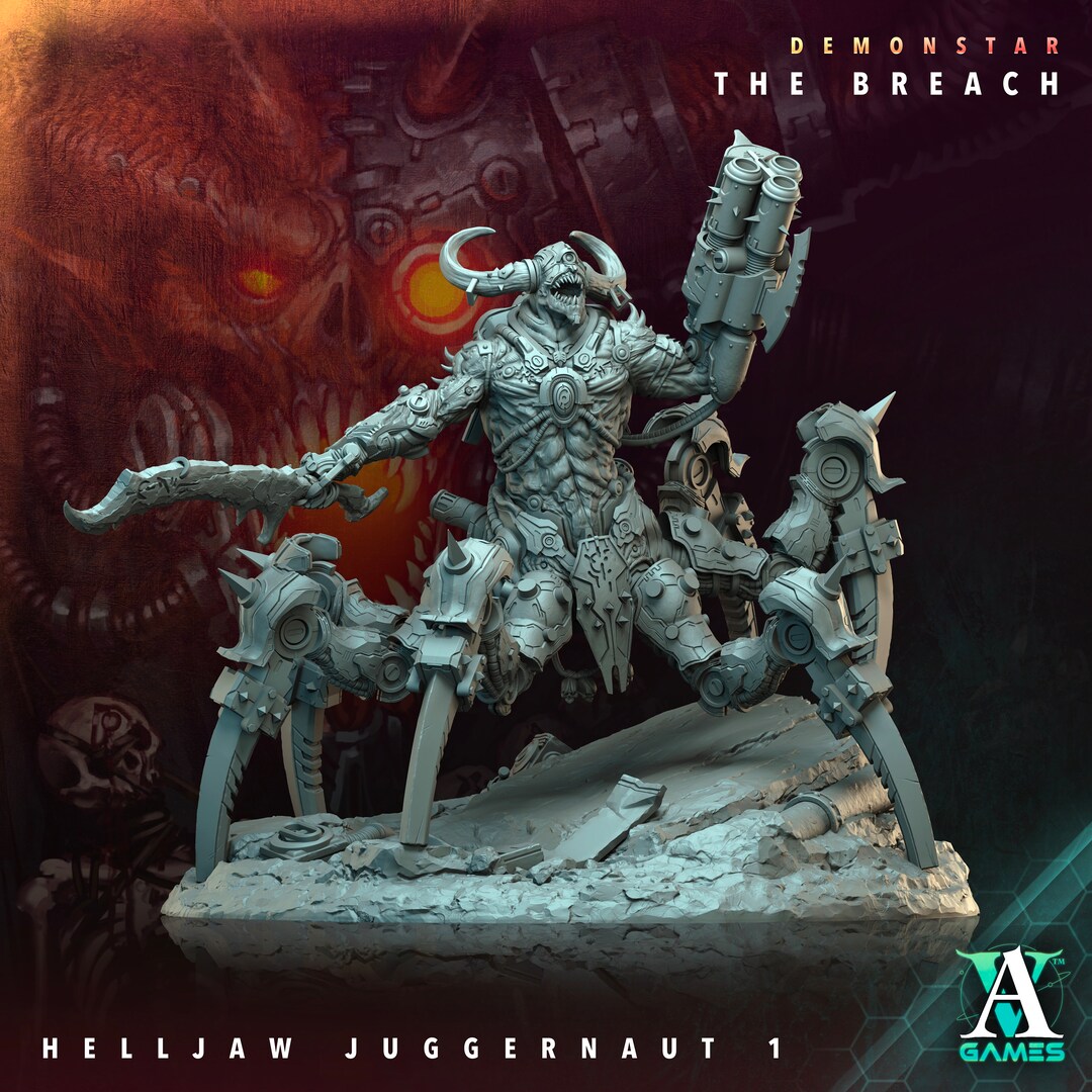 Helljaw Juggernaut - Chaos Daemon - Miniature - D&D - Sci-fi - Wargame ...