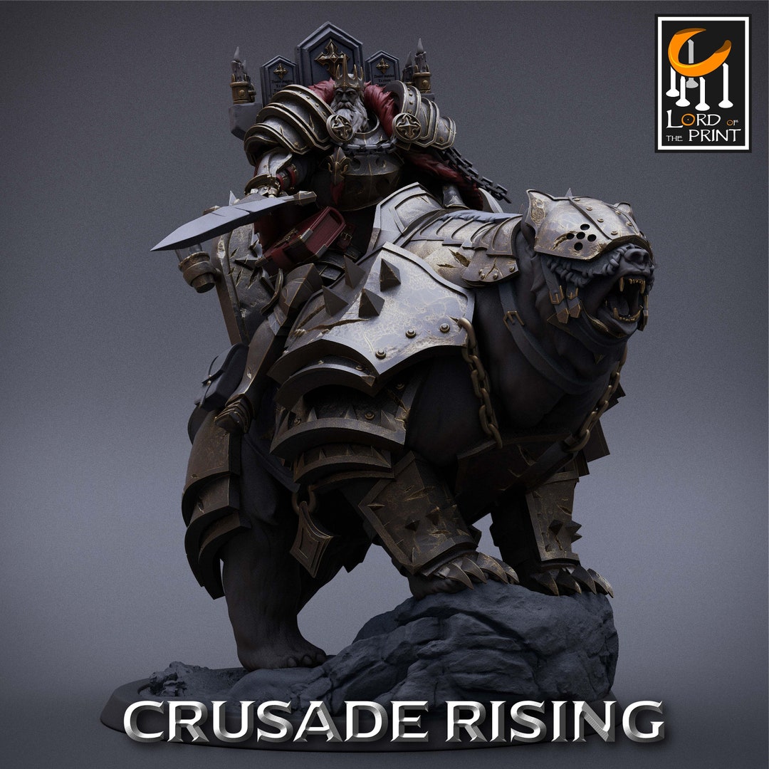 Templar King Bear Cavalry - Miniature - Fantasy - D&D - Pathfinder ...