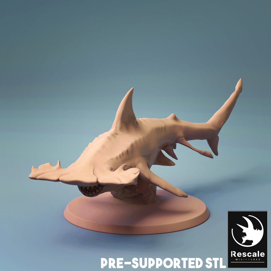 Hammerhead Shark - Miniature - Fantasy - D&D - Pathfinder - Roleplaying ...