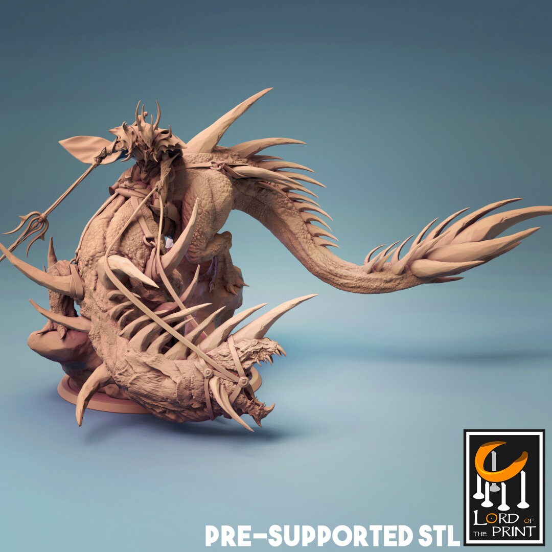 Crystal Drake - Dark Elf Cold One - Miniature - Fantasy - D&D ...