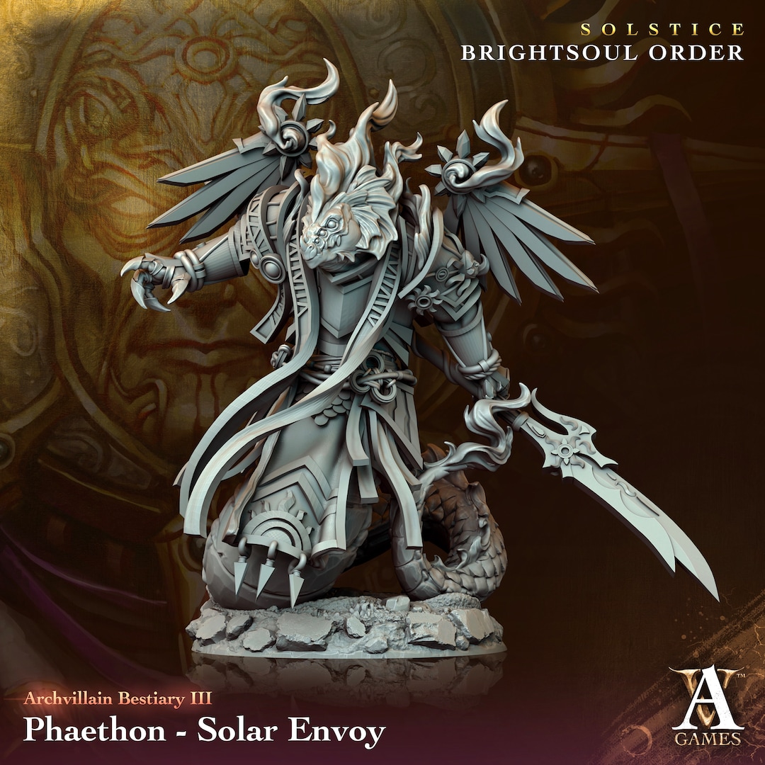 Phaethon - Solar Envoy - Gold Dragonborn - Archvillain Games - Fantasy ...