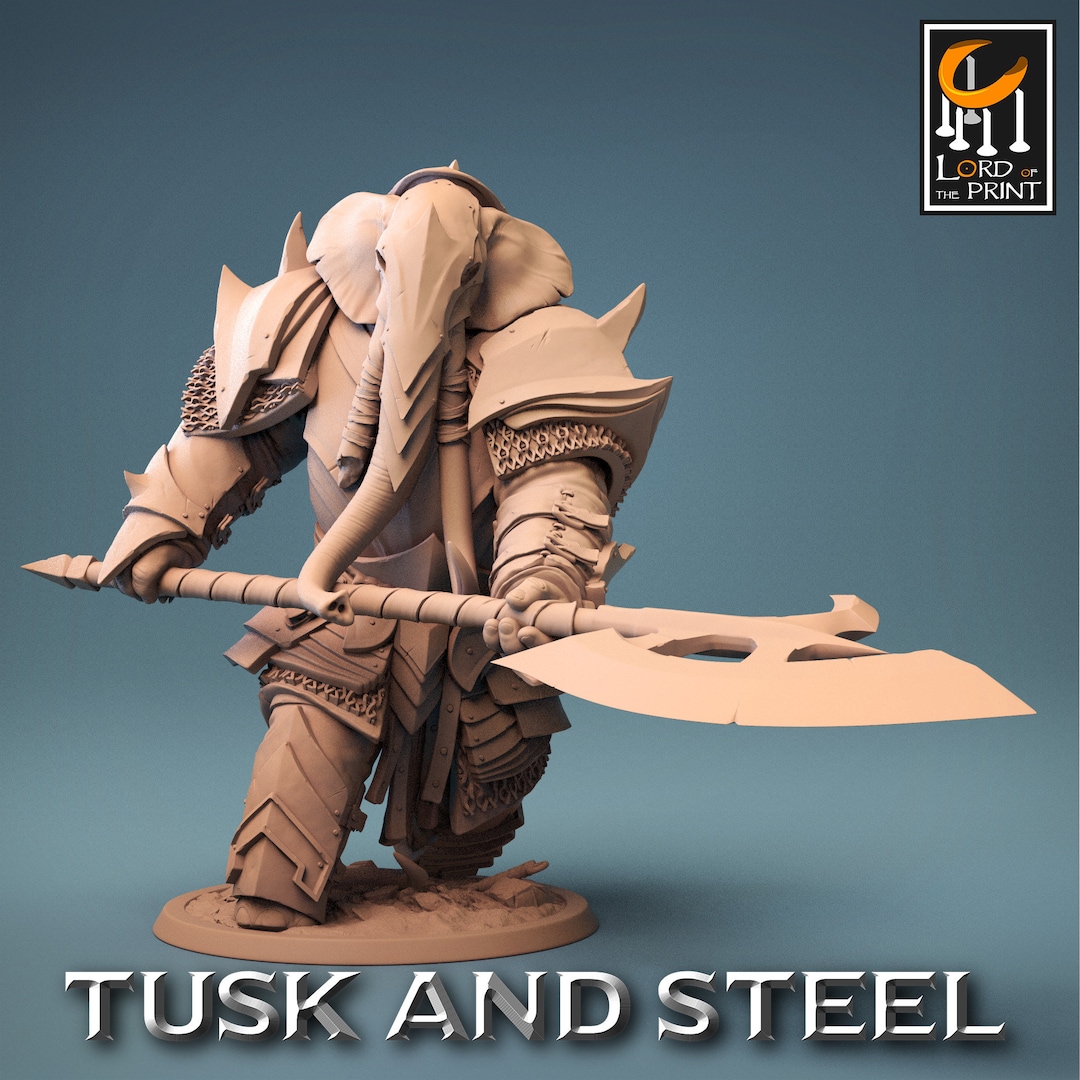 Loxodon Elephant Warriors - Miniature - Fantasy - D&D - Pathfinder ...