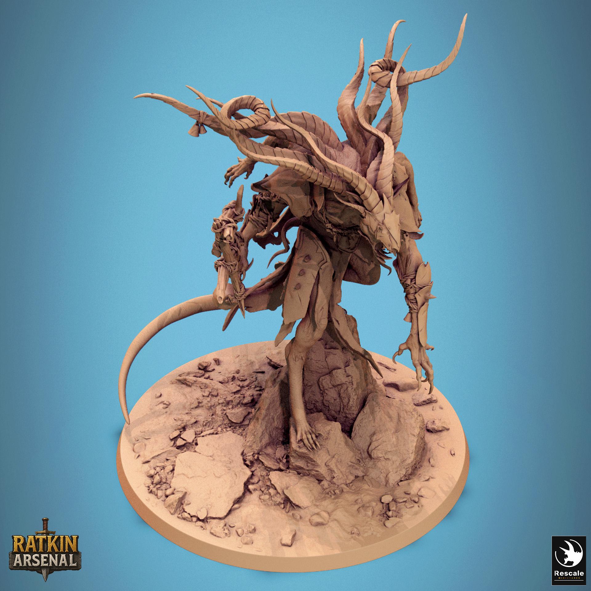 Ratman Muckpriest Verminlord - Miniature - Fantasy - D&D - Pathfinder ...