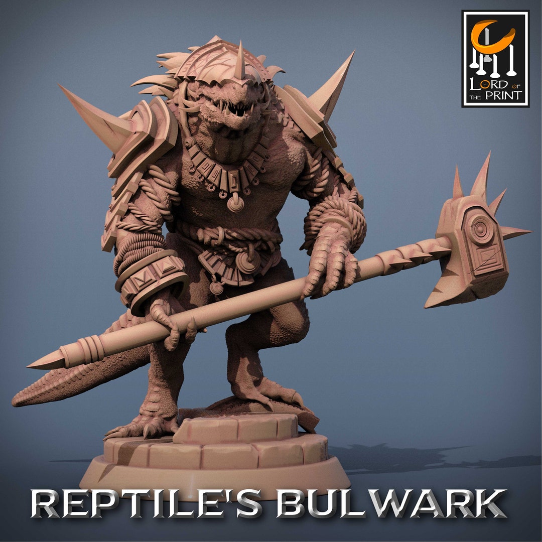 Lizardman Saurus Warrior Chief - Miniature - Fantasy - D&D - Pathfinder ...