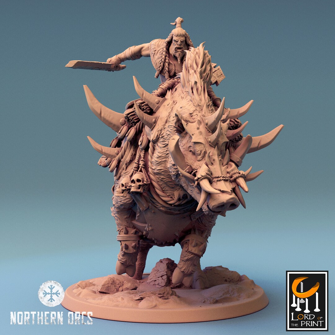 Orc Boar Riders Miniature Fantasy D&D Pathfinder Roleplaying - Etsy