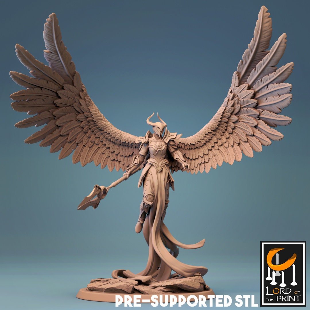 Winged Angelic Warrior - Miniature - Fantasy - D&D - Pathfinder ...