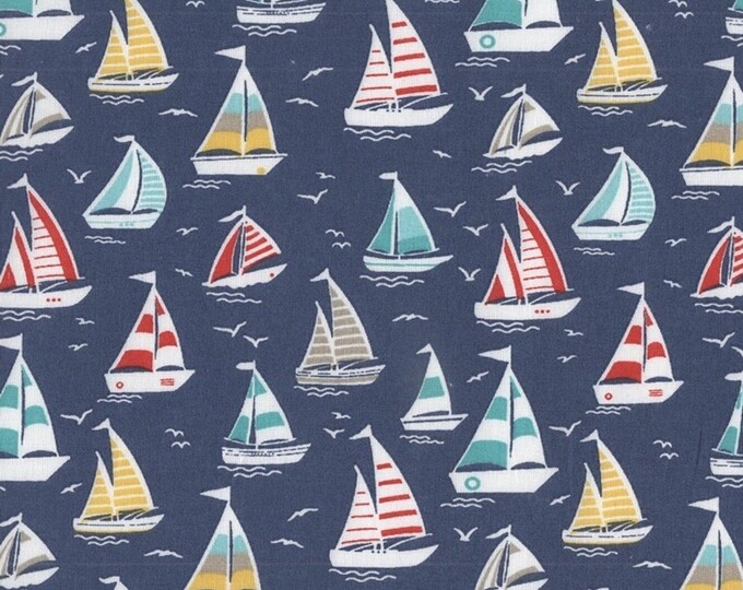 Sailing Boats Fabric, Quilting Cotton, Sold by the Half Metre - Etsy